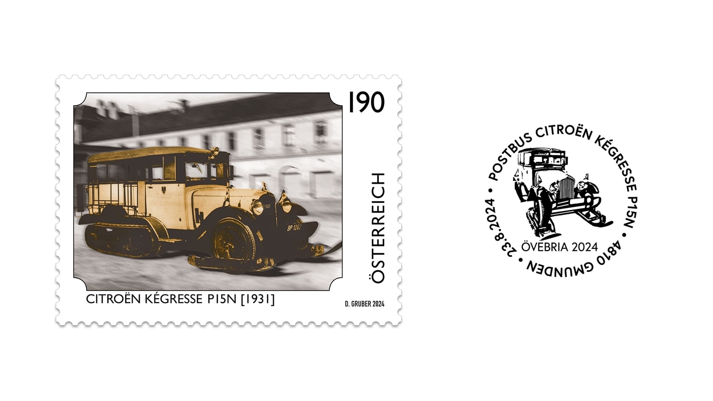 Commemorative stamp Citroën Kégresse P15N - PostAG